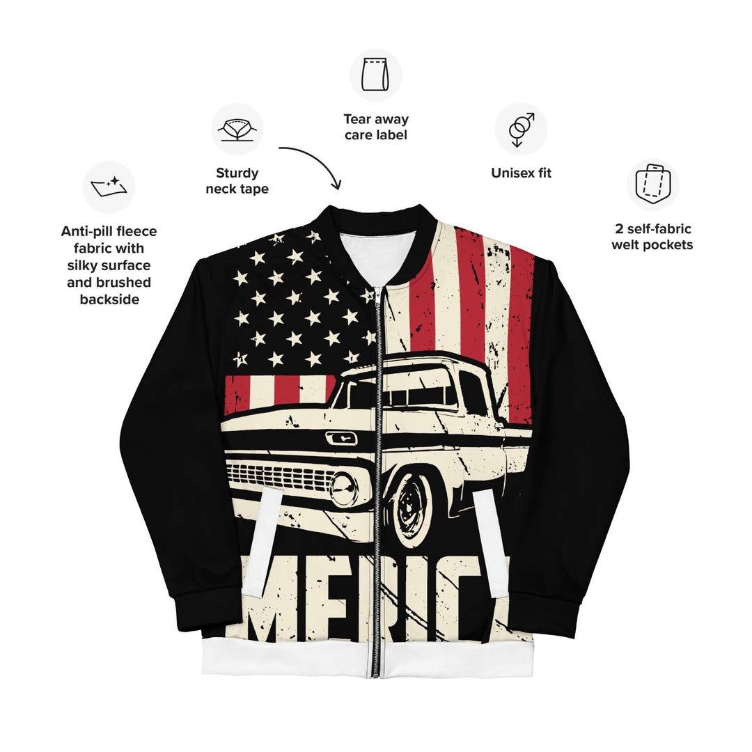 1966 Chevy C-10 Pick up Truck Custom Unisex Bomber Jacket, C10 Jacket ...