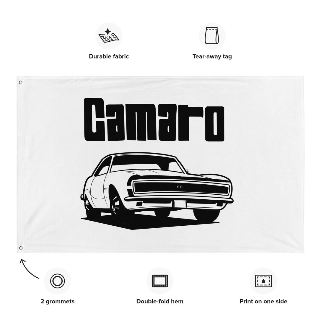 1967-69 Camaro Old School Muscle Car Custom Garage Flag, Camaro Wall ...