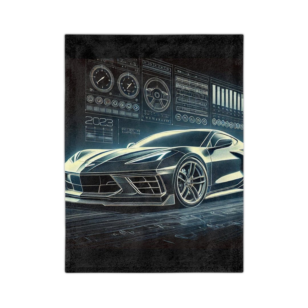 2023-24 Corvette C8 Custom Velveteen Microfiber Blanket, Gift for Dad ...