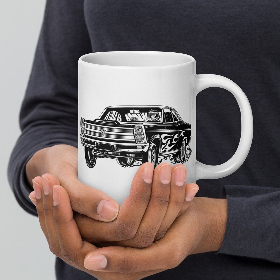 1967 Ford Fairlane Race Car 20oz White Glossy Mug, Fairlane Gift ...