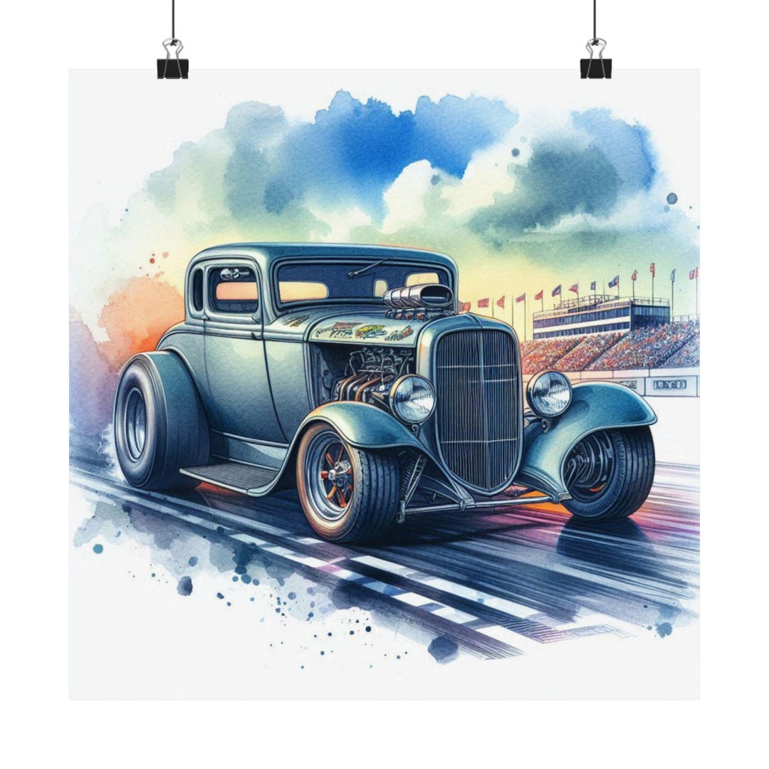 1932 Ford Hot Rod Watercolor Artwork Satin Posters 210gsm, Gift for Dad ...