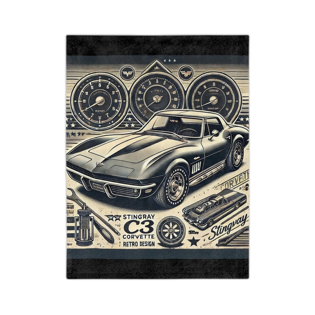 Corvette Stingray C3 Custom Art Velveteen Microfiber Blanket, Gift for ...
