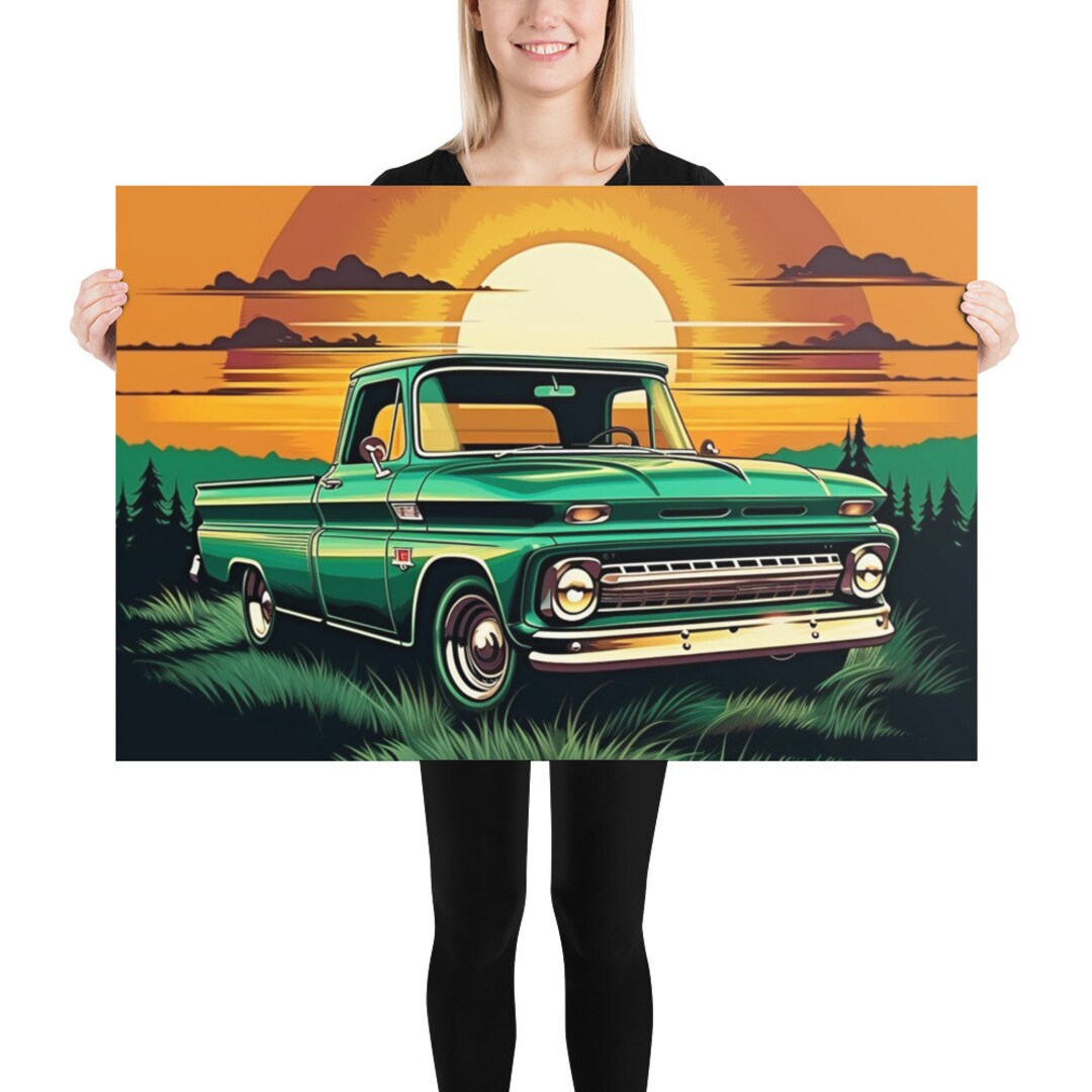 1966 Chevy C10 Pickup Truck Custom Poster C10 Truck Wall Art, Gift for ...