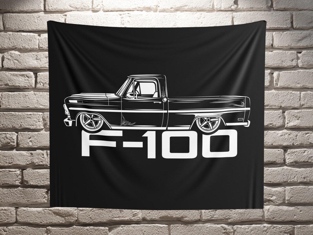 F-100 Classic Pickup Truck Indoor Wall Tapestry | Vintage Ford F100 Art ...