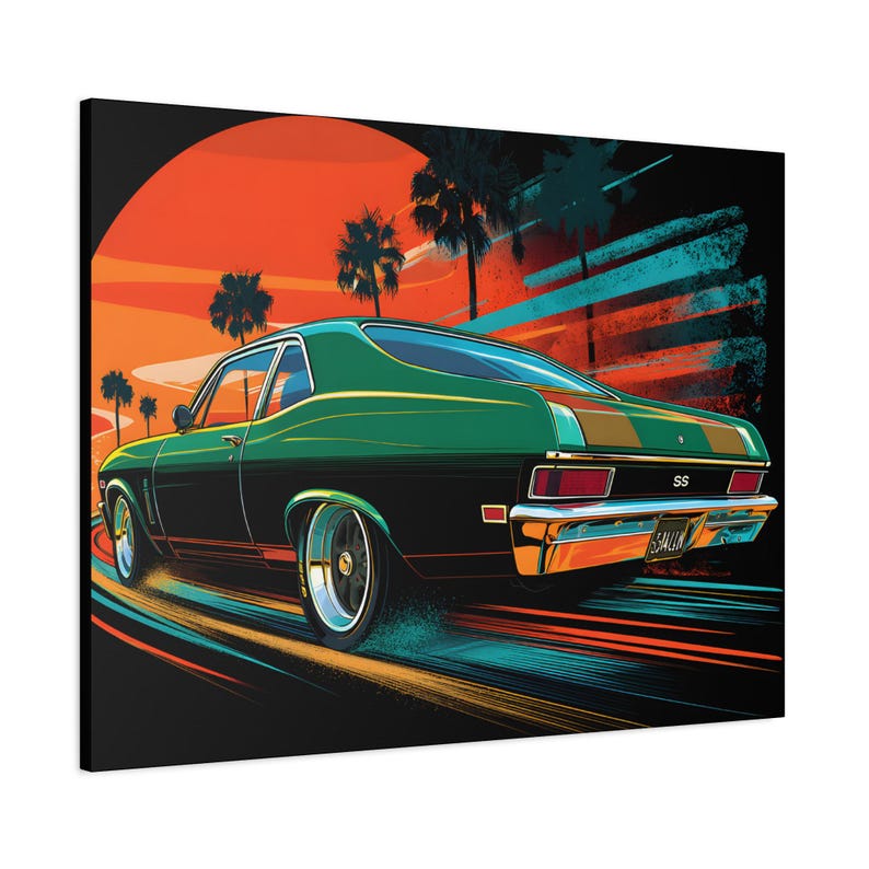 1968 Chevy Nova SS Classic Car Art Matte Canvas Stretched 1.25" - Etsy