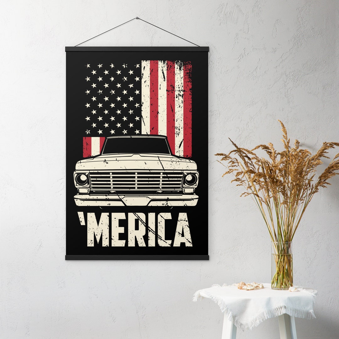 1967 F100 Pickup Truck 'merica Custom Poster With Hangers, F100 Wall ...