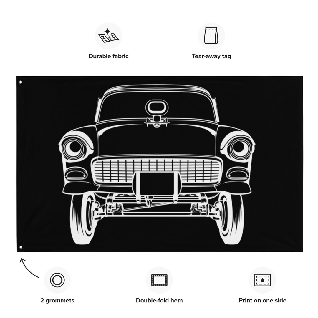 1955 Chevy Belair Gasser Classic Design Flag Garage Wall Banner, Gift ...