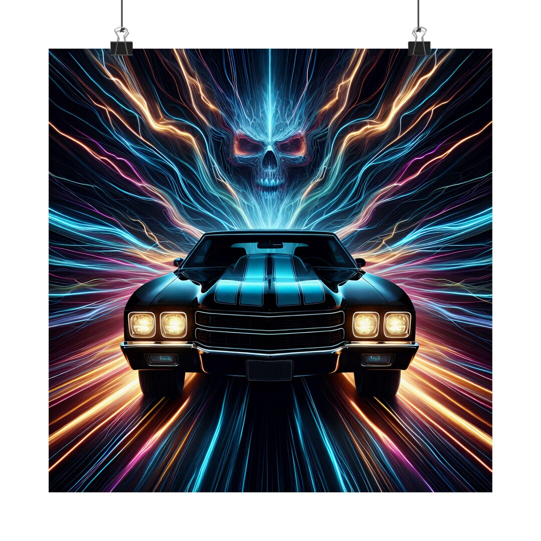 Sleek Black Chevelle SS 454 Art - Perfect Wall Decor for Car ...
