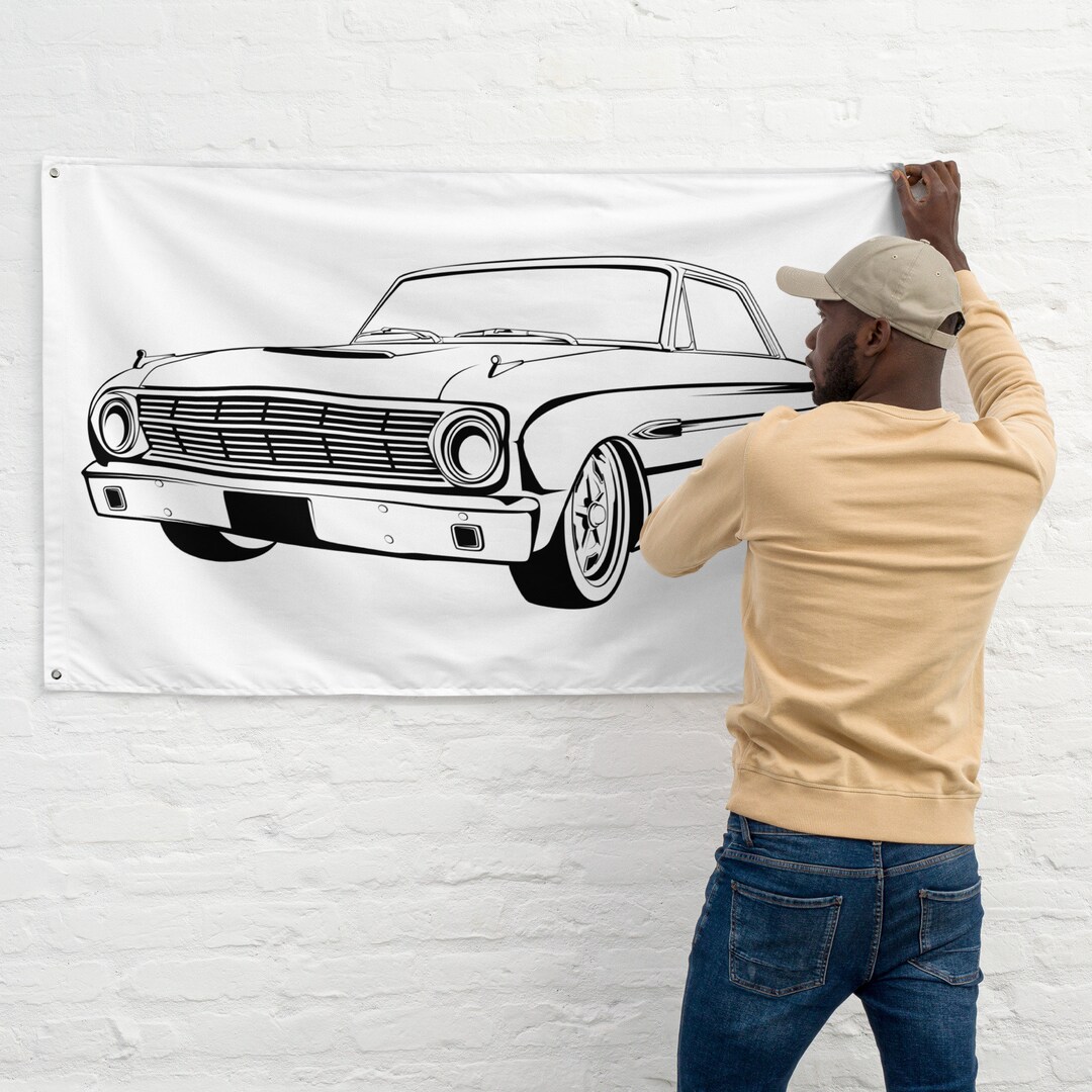 1963 Ford Falcon Flag, Classic Car Garage Art - Etsy