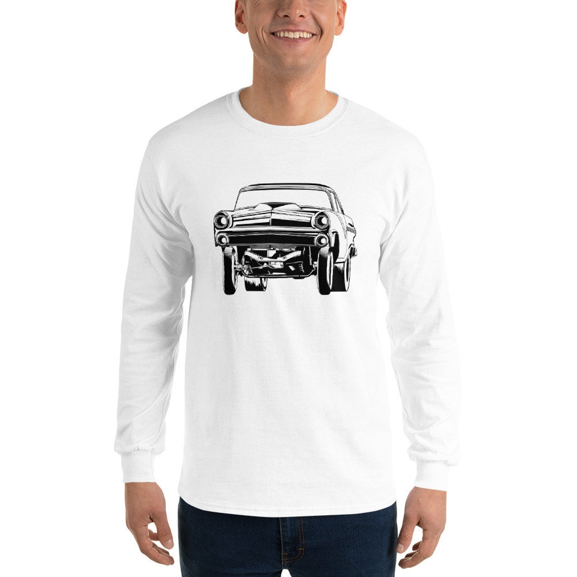 1956 Ford Fairlane Gasser Drag Car 56 Ford Hot Rod Mens Long | Etsy