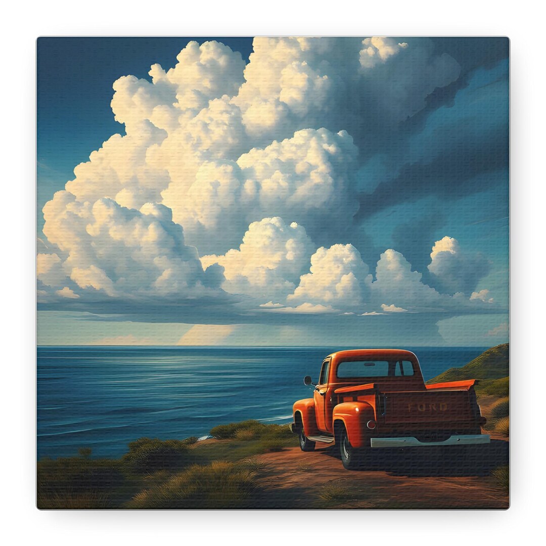 Canvas Print, Vintage Ford Truck Art, F100 Wall Decor, Gift for Dad ...