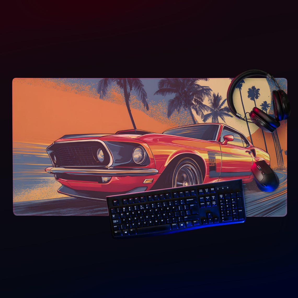 1969 Mustang Mach 1 Gaming Mouse Pad | Classic Ford Muscle Car Desk Mat ...