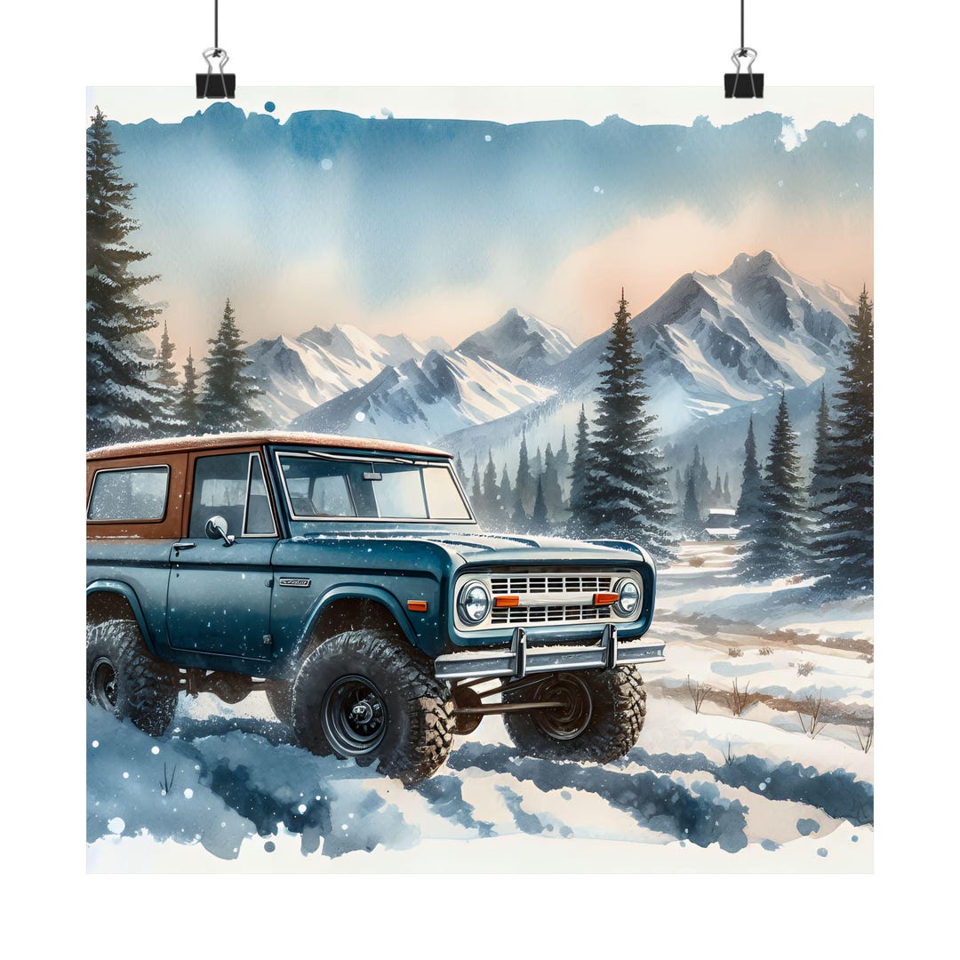 1966-77 Timeless Ford Bronco Watercolor Artwork Satin Posters Gift for ...
