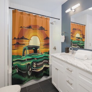 1966 Chevy C10 Truck Custom Shower Curtains, 71' X 74', C10 Bath ...