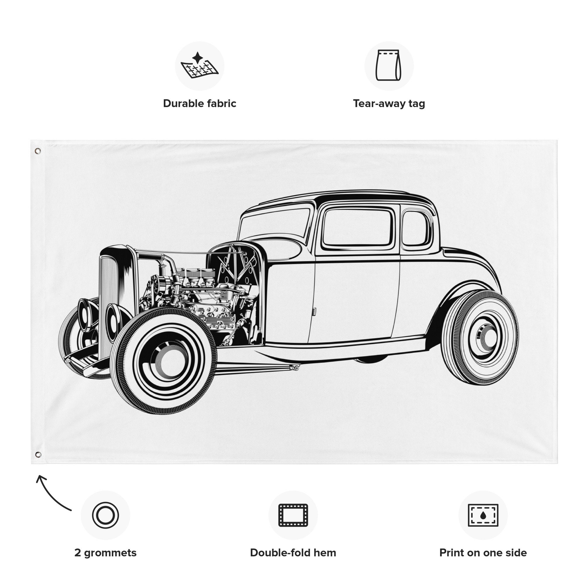 1932 Ford Classic Roadster Hot Rod Coupe Custom Flag 32 Ford - Etsy