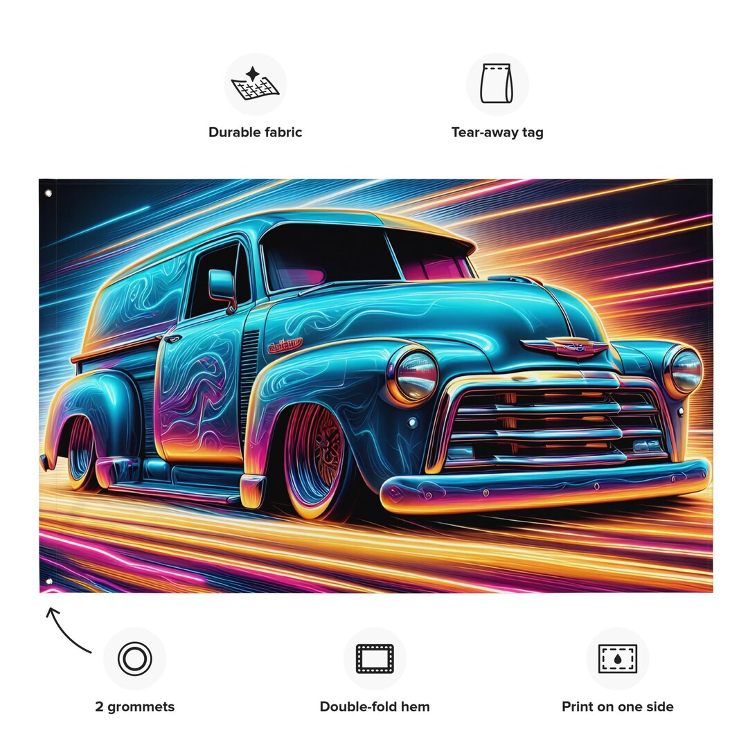 1950s GMC Panel Truck Art Flag - Ideal Gift for Classic Truck Lovers - Etsy
