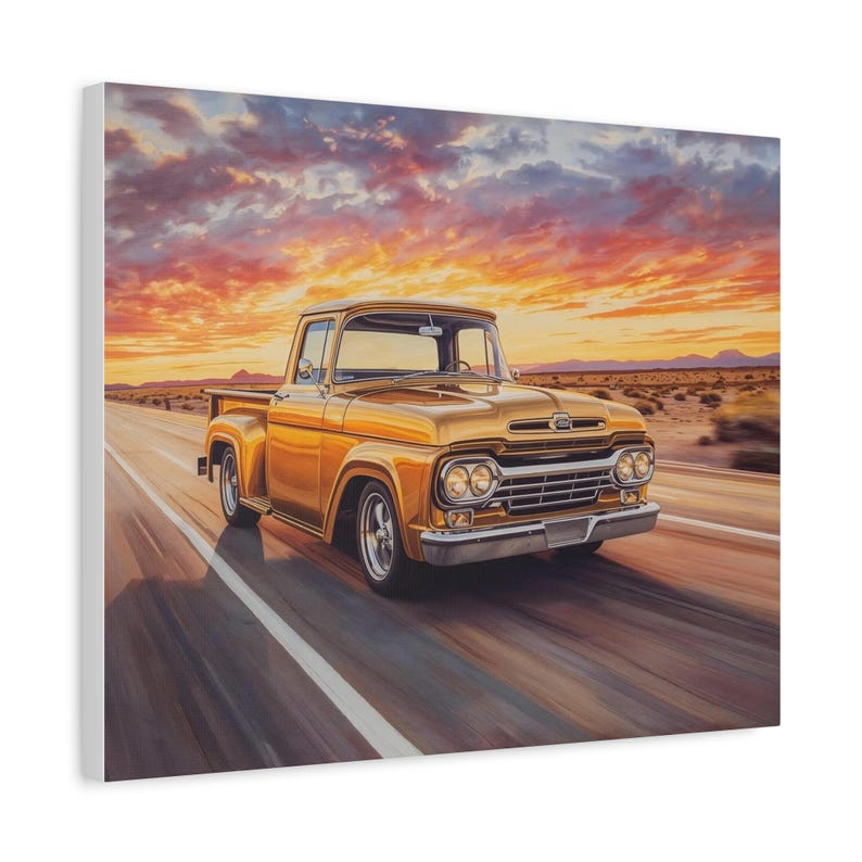 Vintage 1960 Ford F100 Truck Canvas Print, Retro Car Art - Etsy