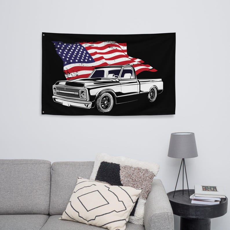 1969 Chevy C10 Truck Flag – Square Body Garage Art - Etsy