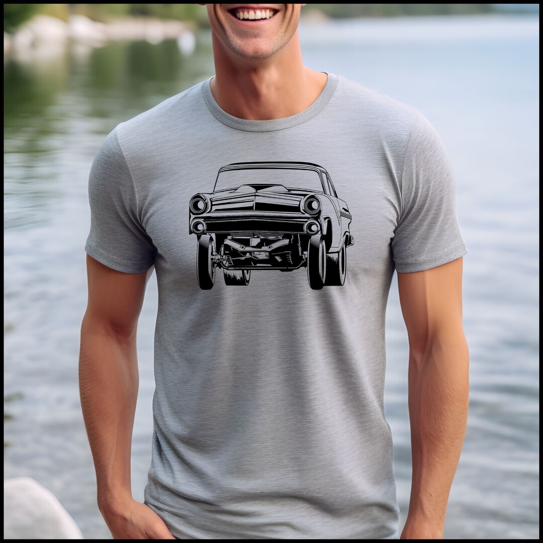 1956 Ford Fairlane Gasser Drag Car 56 Ford Hot Rod Short-sleeve Unisex ...