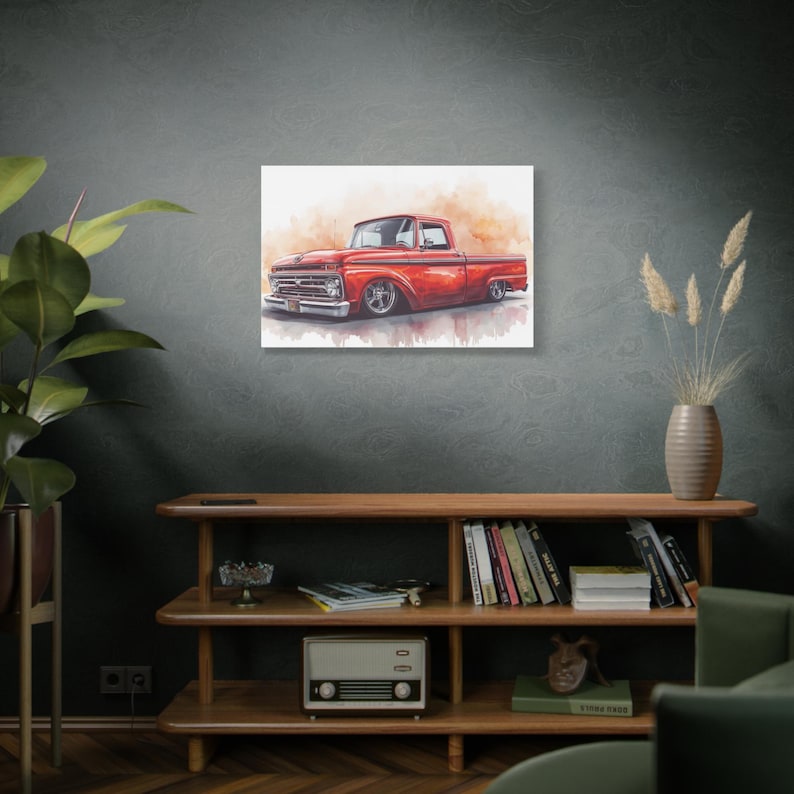 Canvas Wall Art, Vintage Ford F100 Pickup Truck Lover Gift for Dad ...