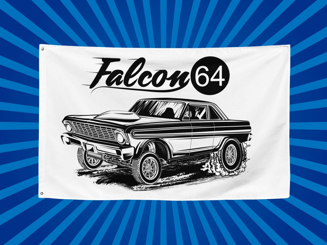 1964 Ford Falcon Drag Car Flag, Garage Wall Art - Etsy