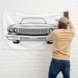 1962 Impala SS 62 Chevy Impala Custom Flag Garage Wall Art, Impala Wall ...