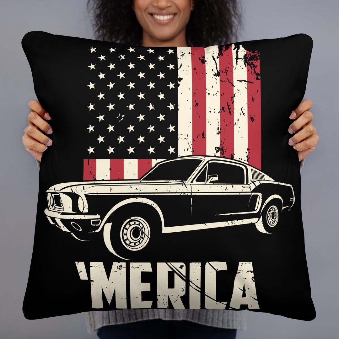1968 Mustang GT Vintage Muscle Car Pillow, Mustang Gift, Mustang Decor ...