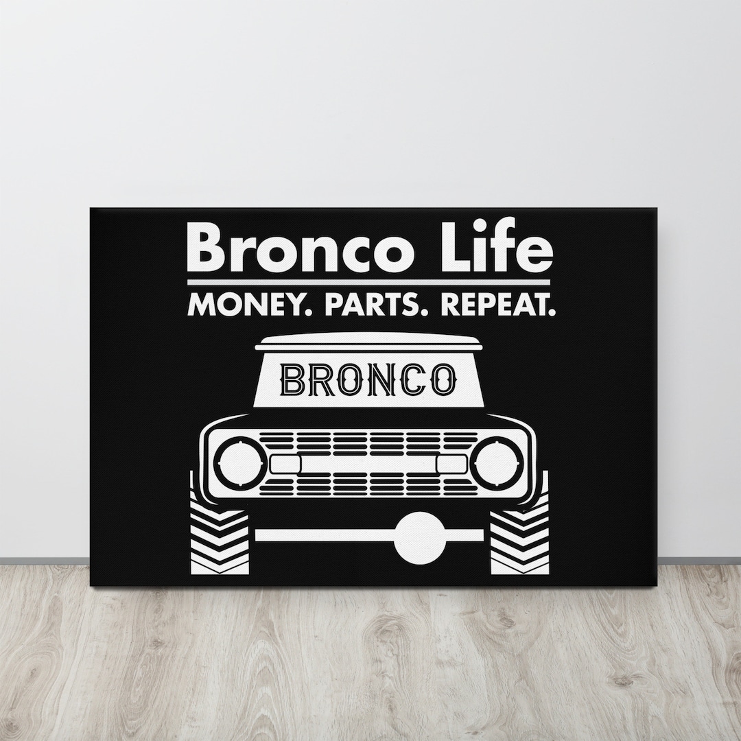 1966-1977 Ford Bronco Truck Custom Canvas Print 24X36, Bronco Wall Art ...