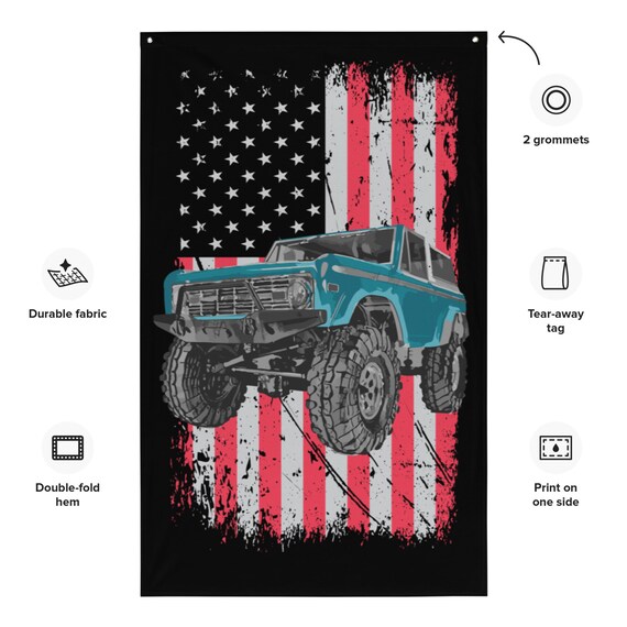 Ford Bronco Monster Truck 4X4 Custom Flag Bronco Wall Art - Etsy
