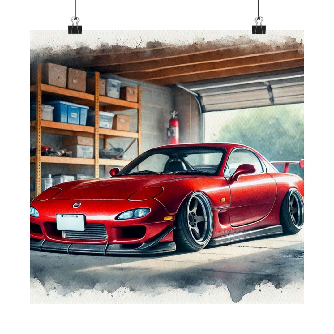 1995 Mazda RX7 Watercolor Artwork Satin Posters Gift for Dad, Gift for ...