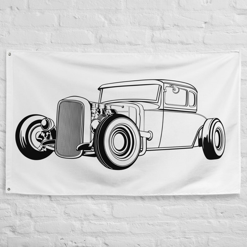 1930 Ford Hot Rod Coupe Custom Flag Hot Rod Wall Art Hot Rod - Etsy