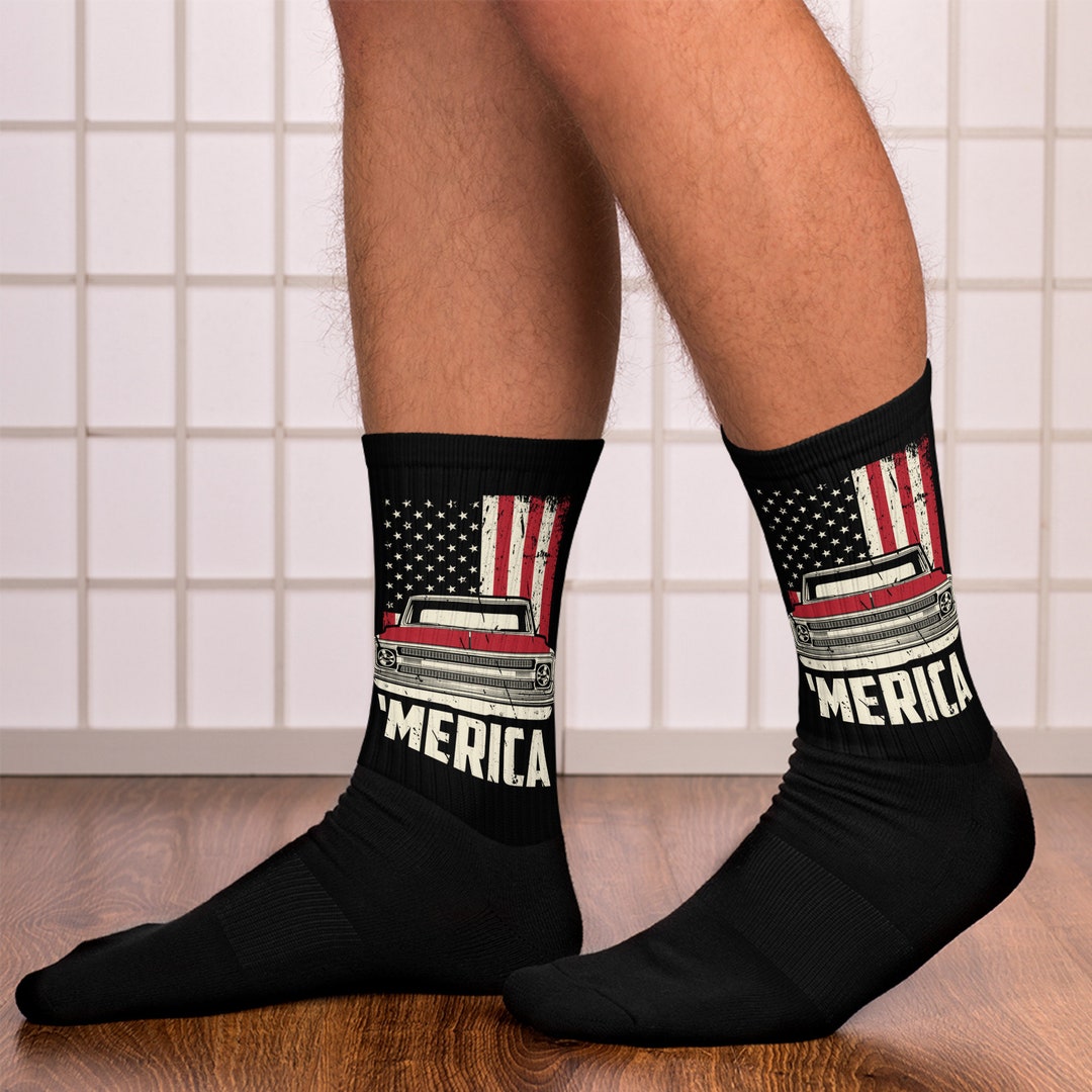 1967-72 Chevy Classic Pickup Truck 'merica Socks, Gift for Dad, M,L,XL ...