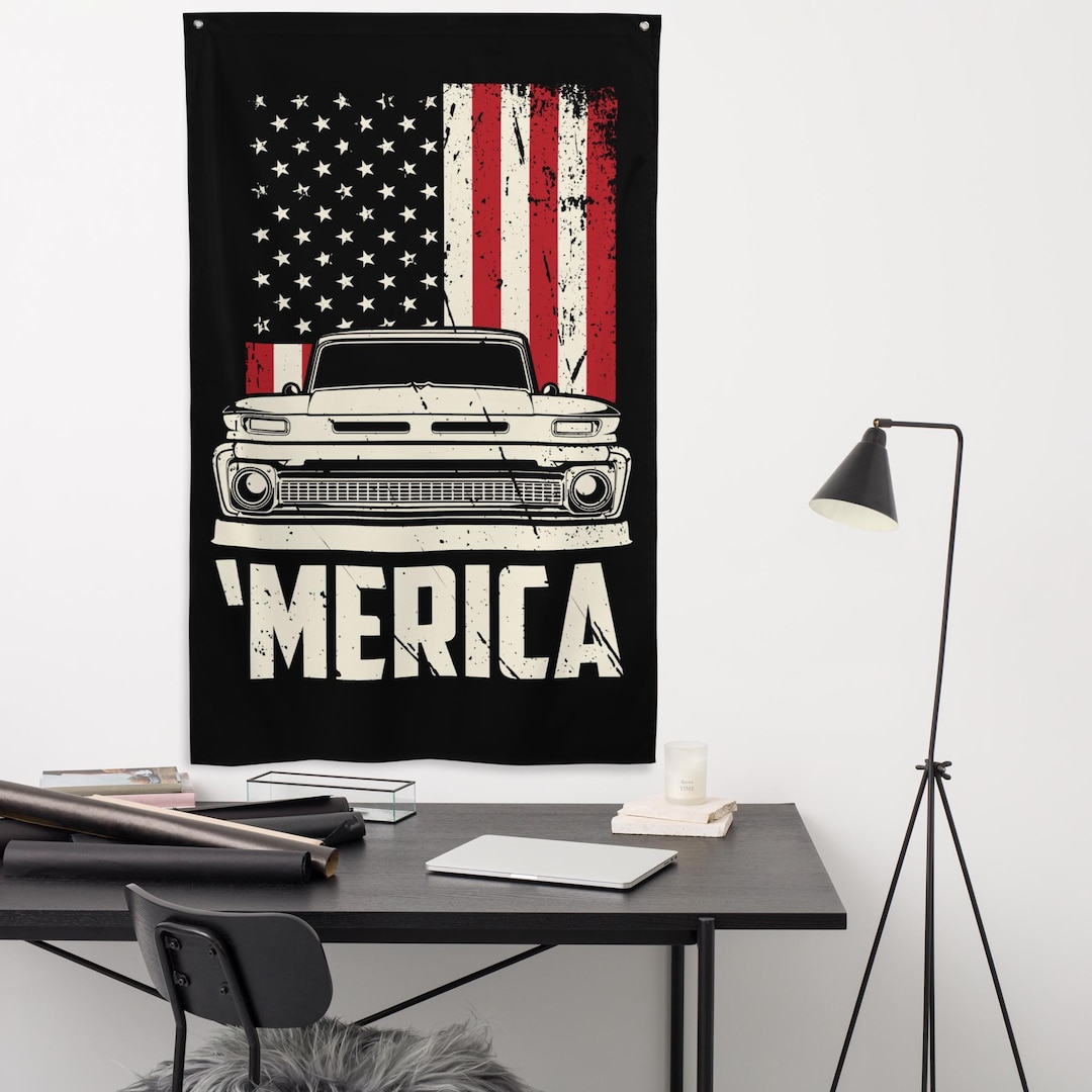Chevy C10 Truck Flag – 1966 Classic, 'merica Garage Art - Etsy Canada