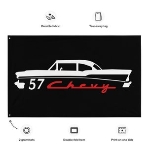 1957 Chevy 57 Chevy Belair Classic Car Custom Wall Flag, Gift for Dad ...