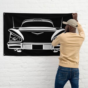 1958 Chevrolet Impala Rear View Custom Wall Flag 34 1/2 X 56, 58 Impala ...