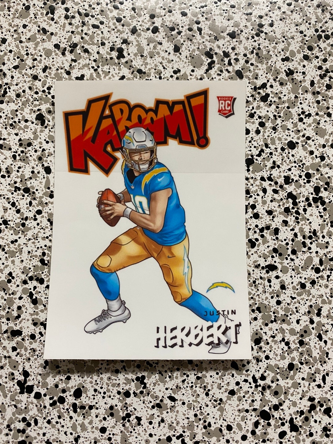 STICKER Justin Herbert Kaboom Rookie Vinyl Sticker Chargers - Etsy