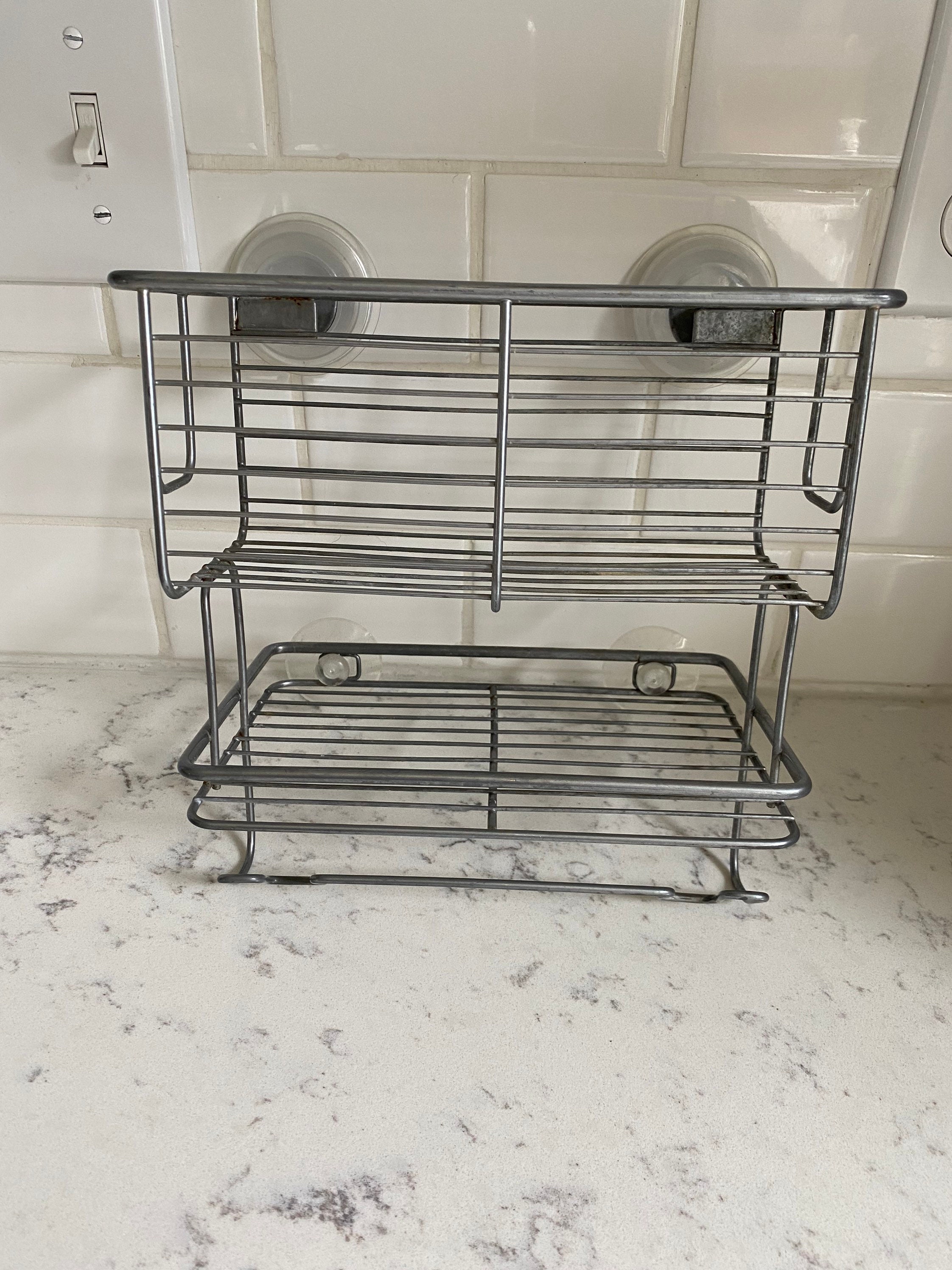 Vintage Metal Wire Hanging Caddy/ Shower Caddy/ Plant Holder/ Organizer ...