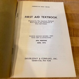 The American National Red Cross FIRST AID Textbook/ Fourth Edition ...