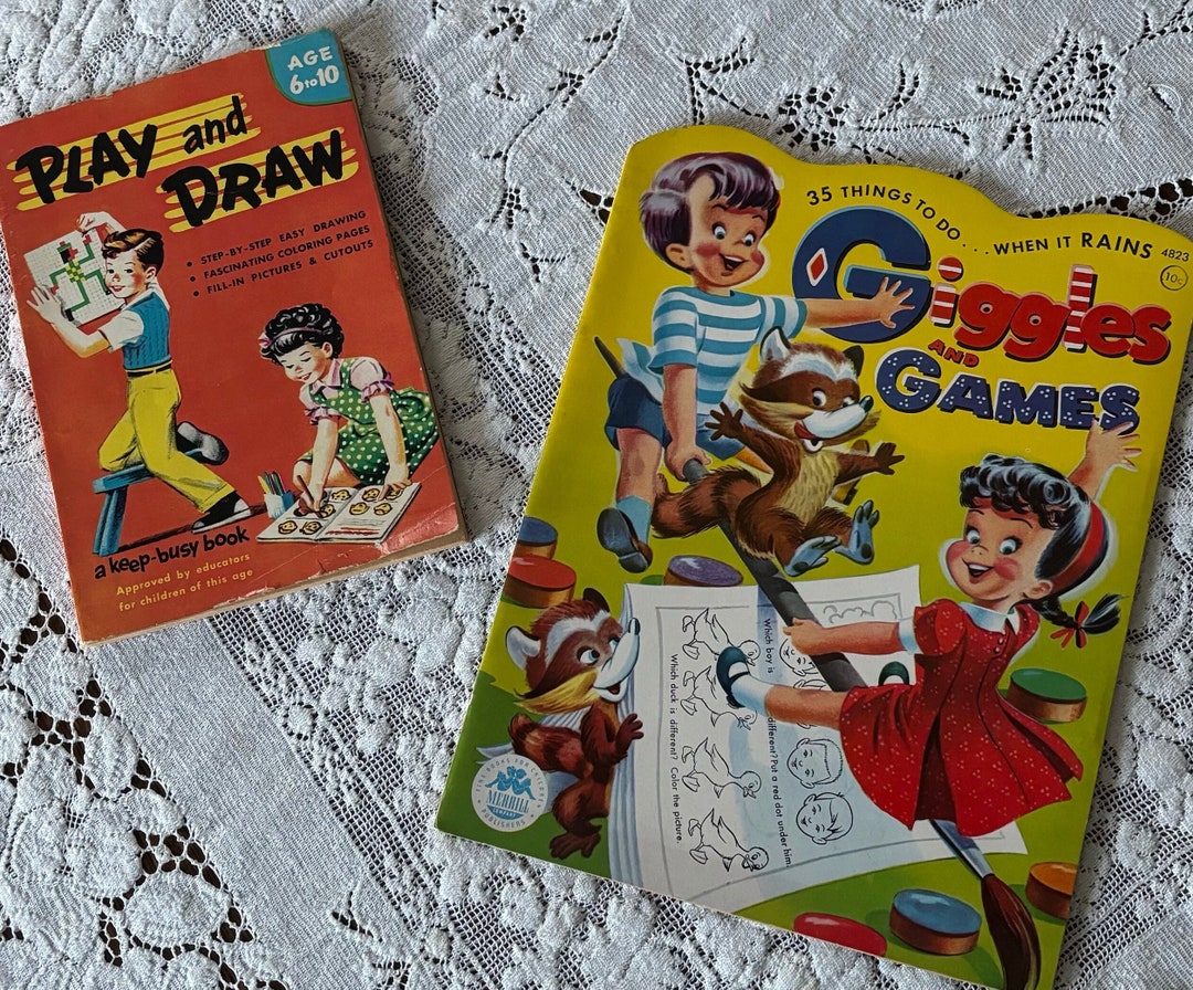 Vintage Merrill Co. and Verlan Coloring/ Activity Books /giggles and ...