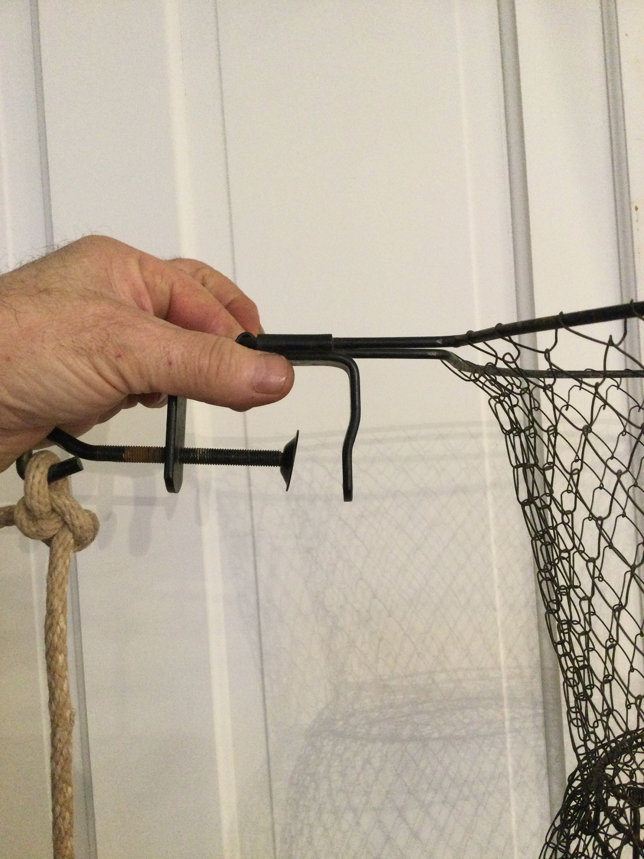 Vintage Collapsible Metal Wire Mesh Live Bait Fish Basket Cage With C ...