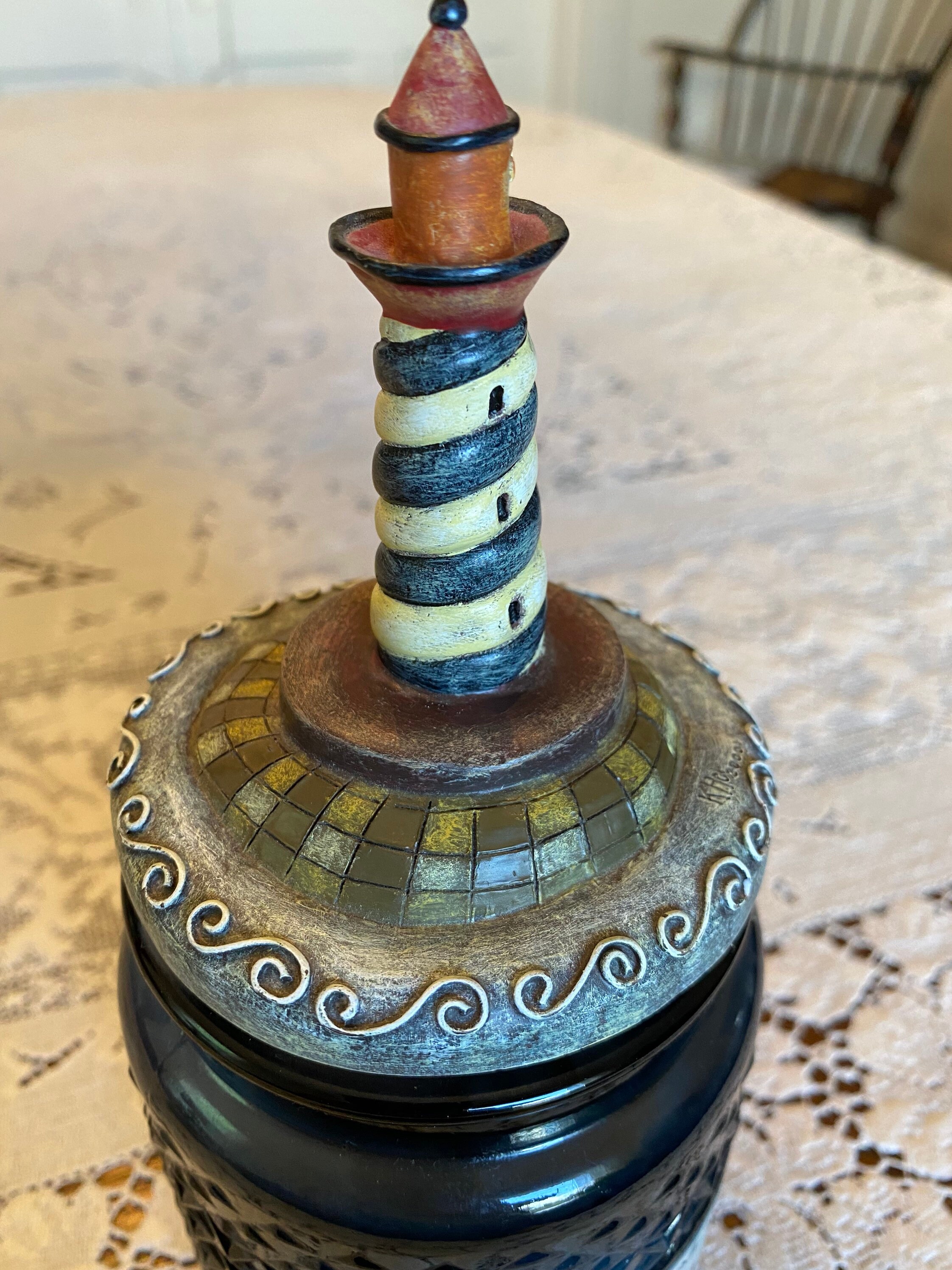 Vintage Lang Lighthouse Jar Topper: Wide Mouth Candle Lid - Etsy