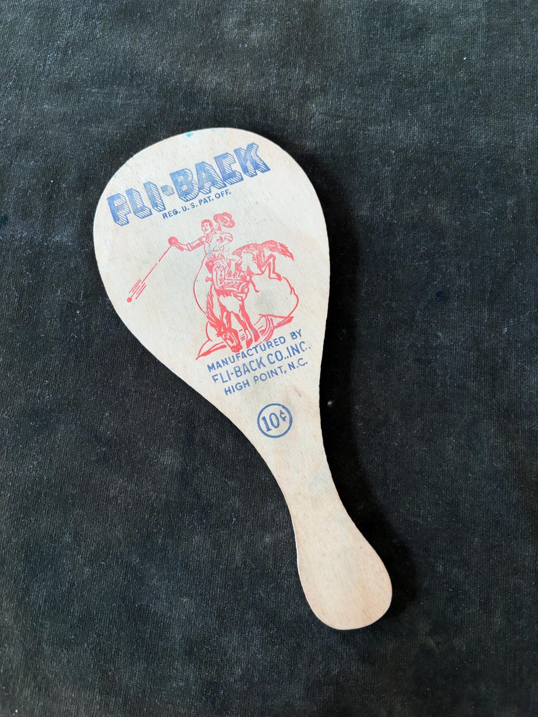 Vintage Fli-back Paddle Ball Toy/ Wooden Paddle Ball No Ball / Buckin ...