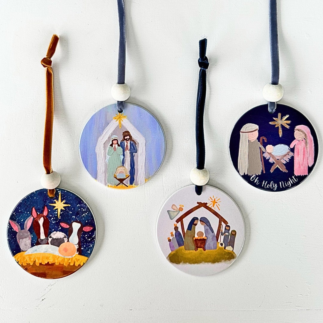 Painted Nativity Christmas Ornament | Christmas Ornament | Nativity ...