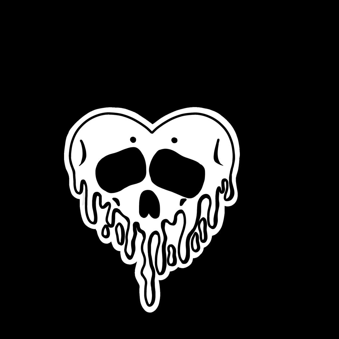 Bleeding Skull Heart Sticker - Etsy