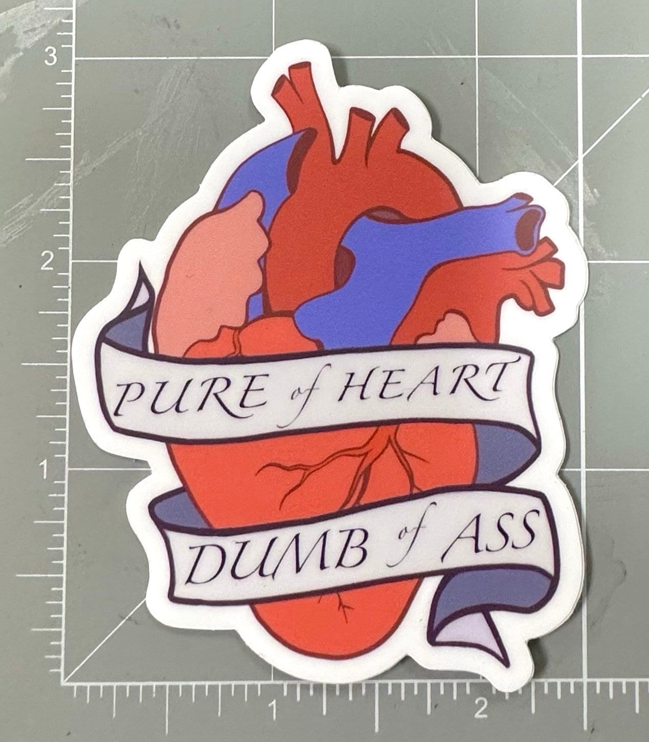 Pure of Heart, Dumb of Ass Sticker - Etsy