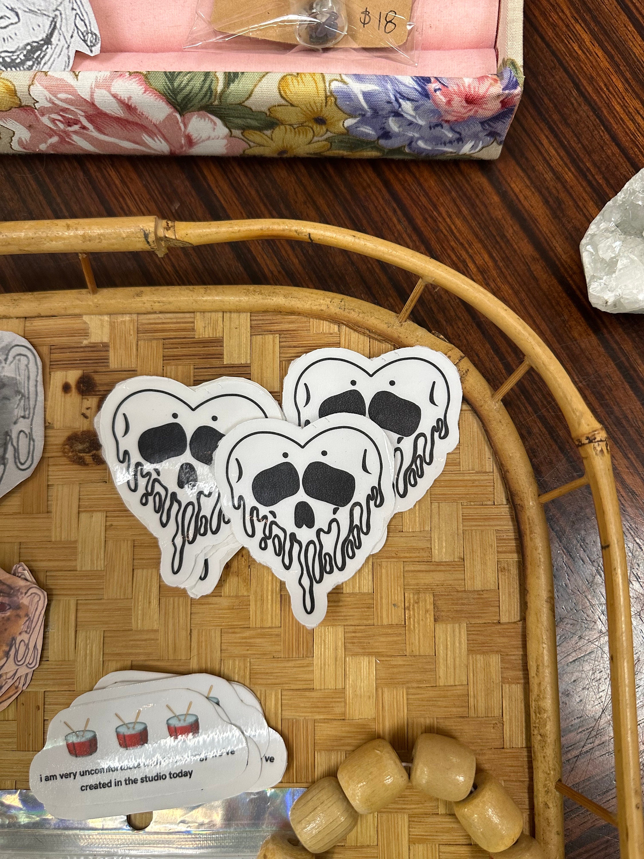 Bleeding Skull Heart Sticker - Etsy