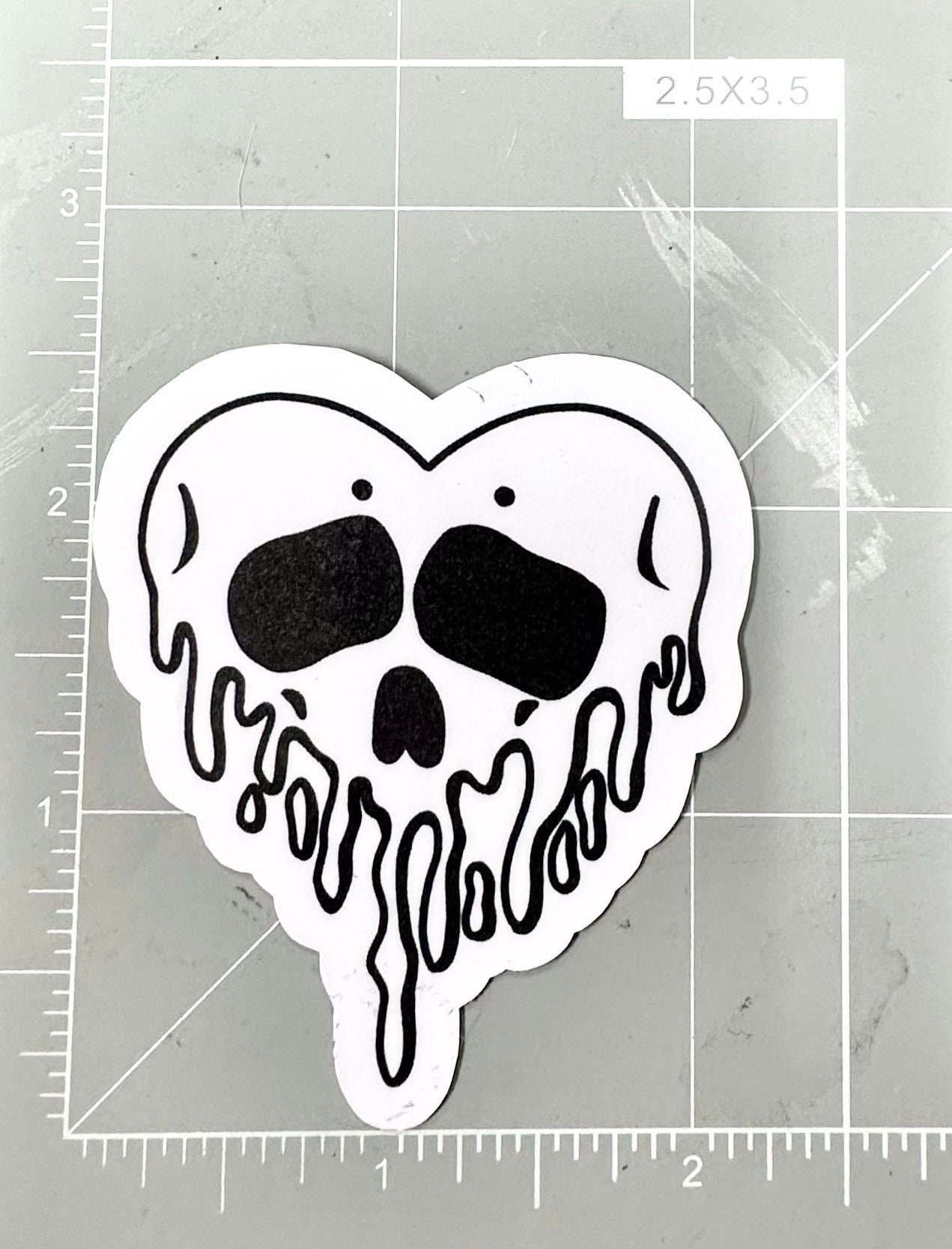 Bleeding Skull Heart Sticker - Etsy