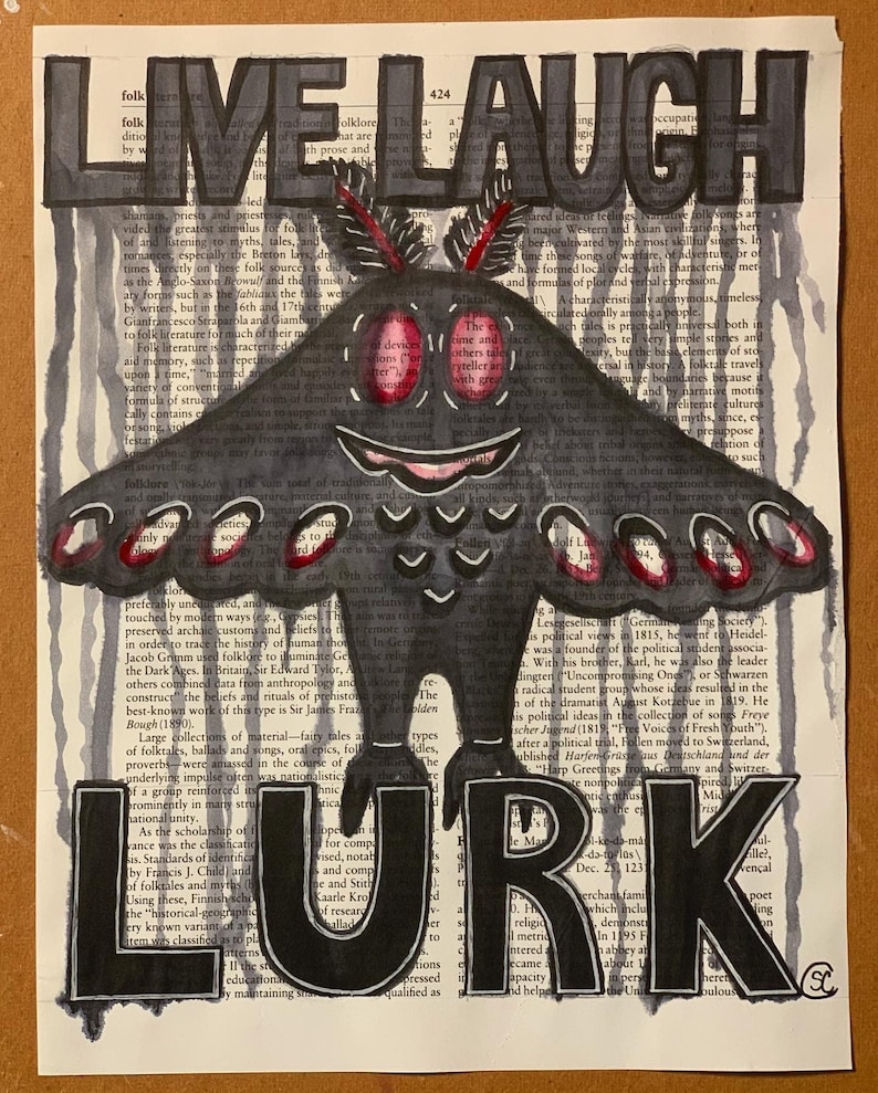 Live Laugh Lurk Mothman Print - Etsy