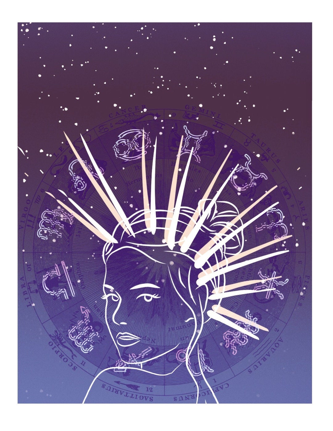 Zodiac Queen Print - Etsy