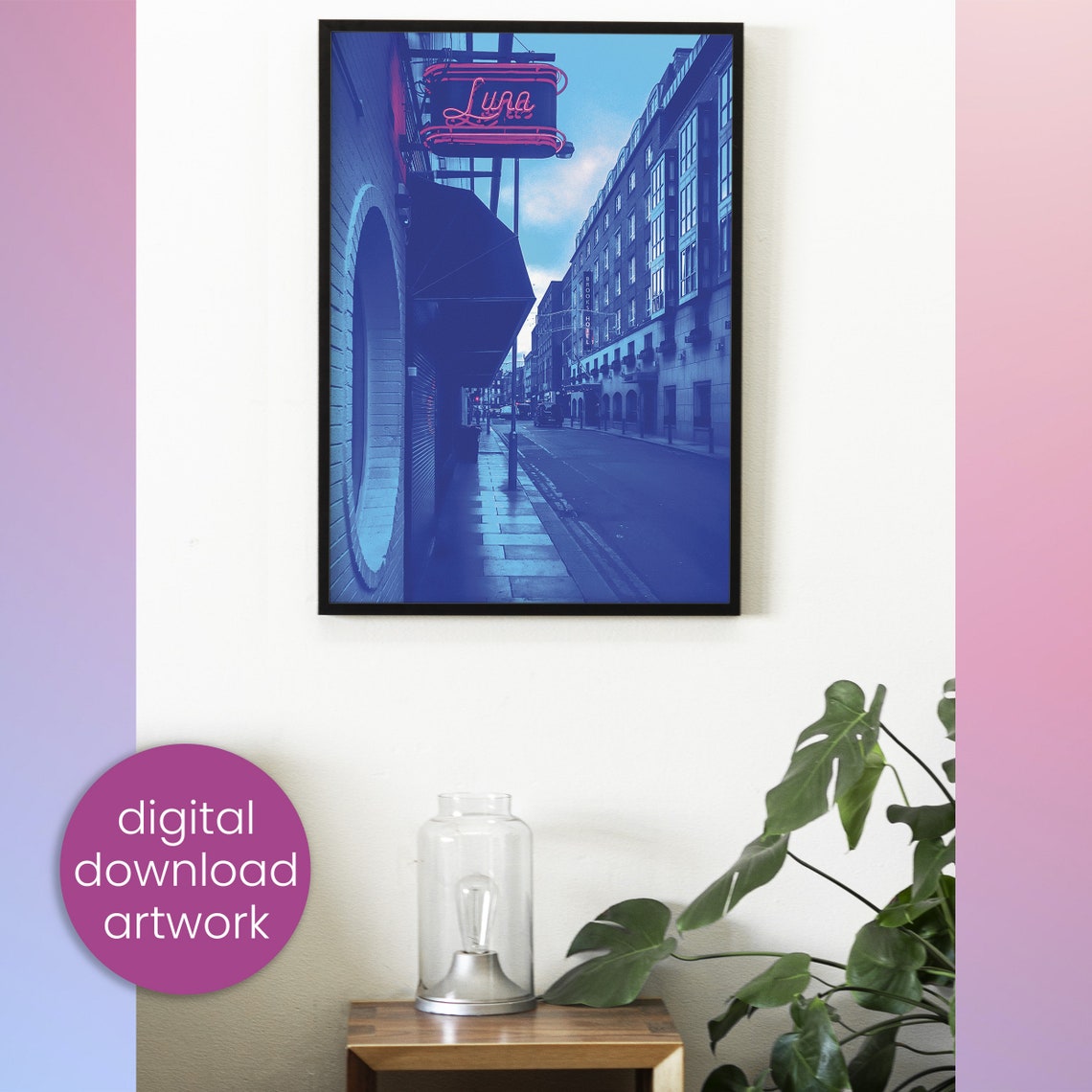 Luna Photo Wall Art | Glow Wave | Neon Wave | Printable Digital ...